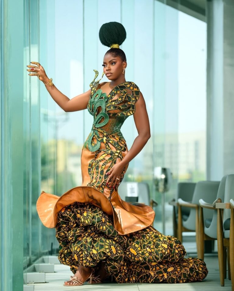 Gabriel made her kids a beautiful Ankara dress for the 2025 Nigerian ...