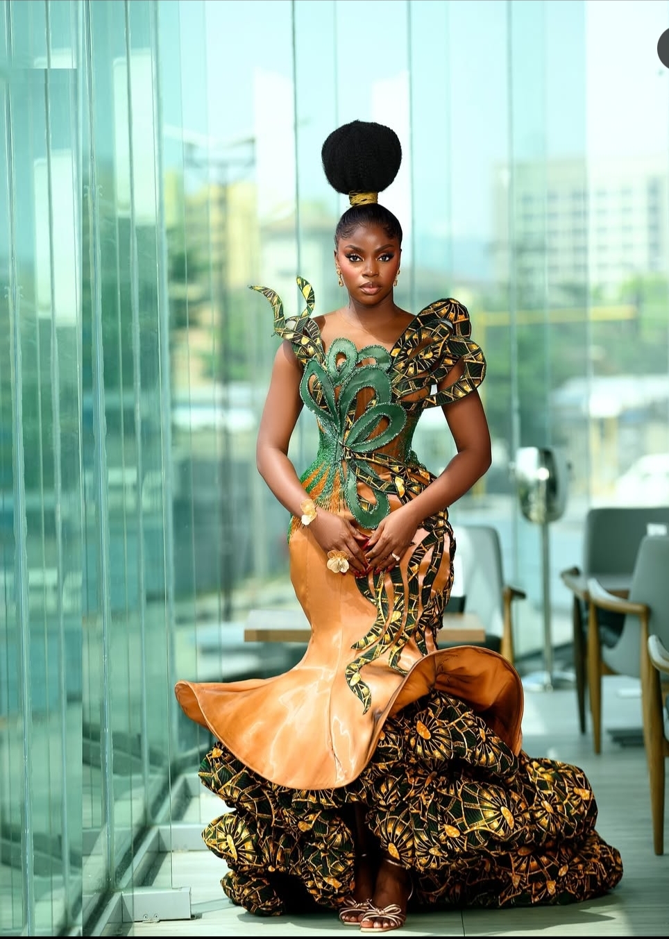 Gabriel made her kids a beautiful Ankara dress for the 2025 Nigerian ...