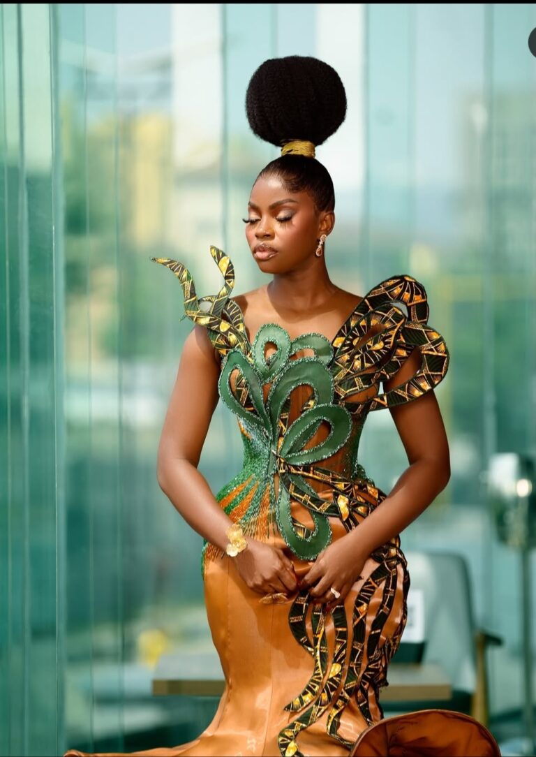 Gabriel made her kids a beautiful Ankara dress for the 2025 Nigerian ...